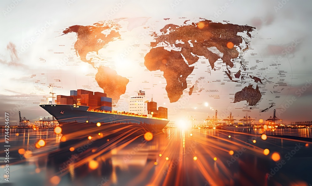 The world logistics , there are world map with logistic network ...