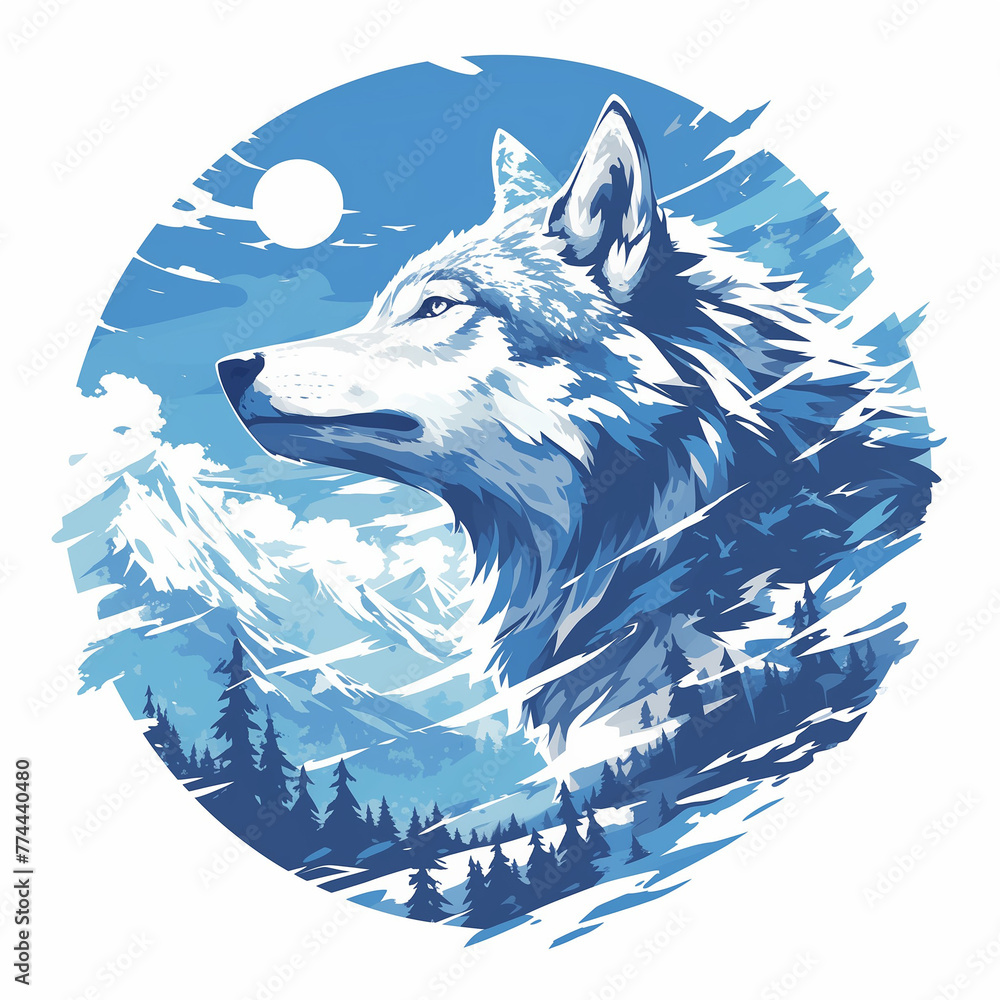 Wolf badge for t-shirt design. Animal wolf concept poster. Creative ...