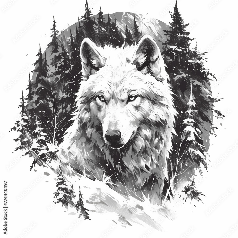 Wolf badge for t-shirt design. Animal wolf concept poster. Creative ...
