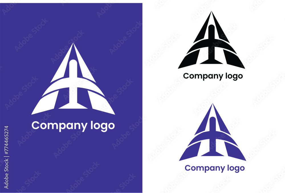 letter a logo, letter and jet icon logo, letter a and aeroplane icon ...