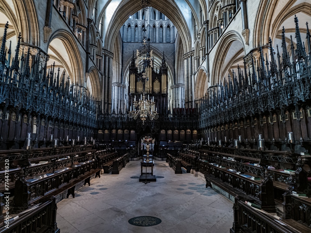 Lincoln Cathedral, Roman Catholic Gothic church and cathedral with ...