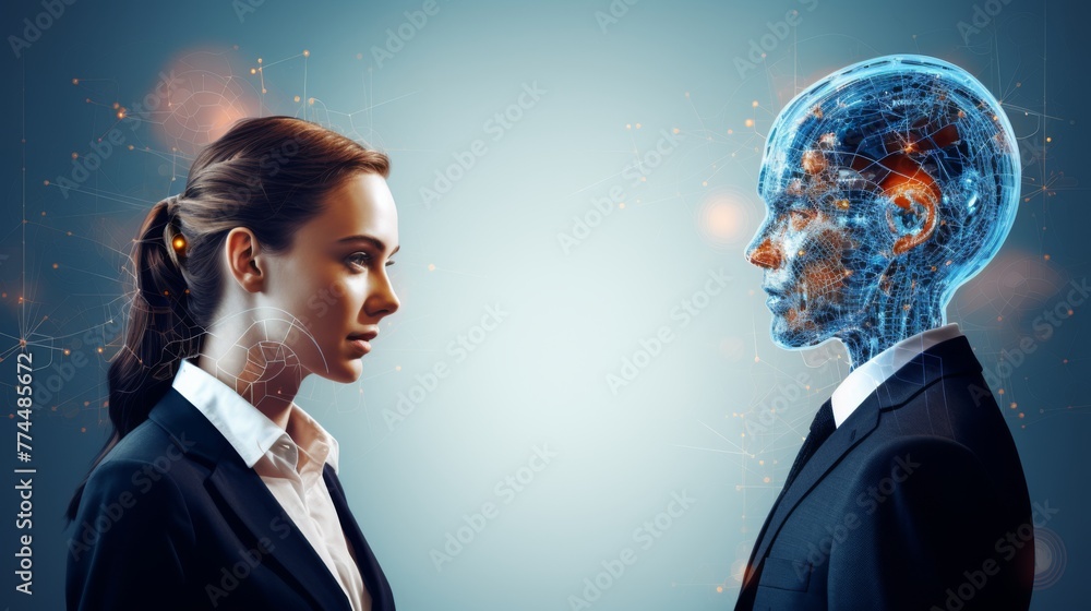 Enhancing Communication: Woman in Business Leveraging AI Technology for ...