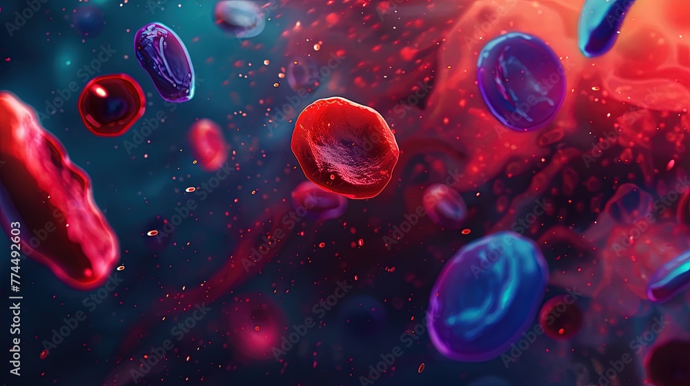 blood cells, medical background, bright colored theme, science and ...