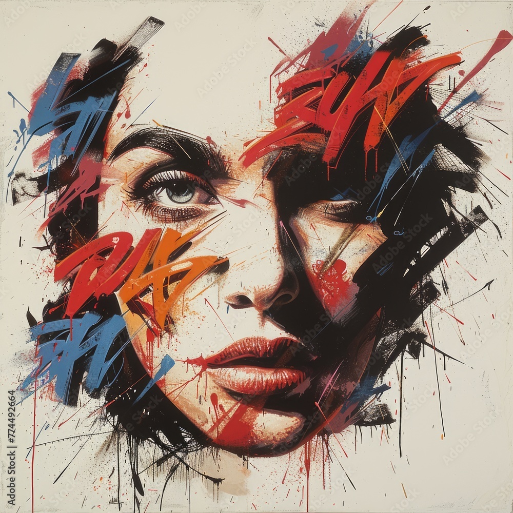 Graffiti, vibrant expression of urban culture, showcasing the ...