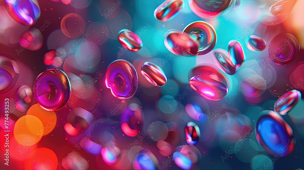 blood cells, medical background, bright colored theme, science and ...