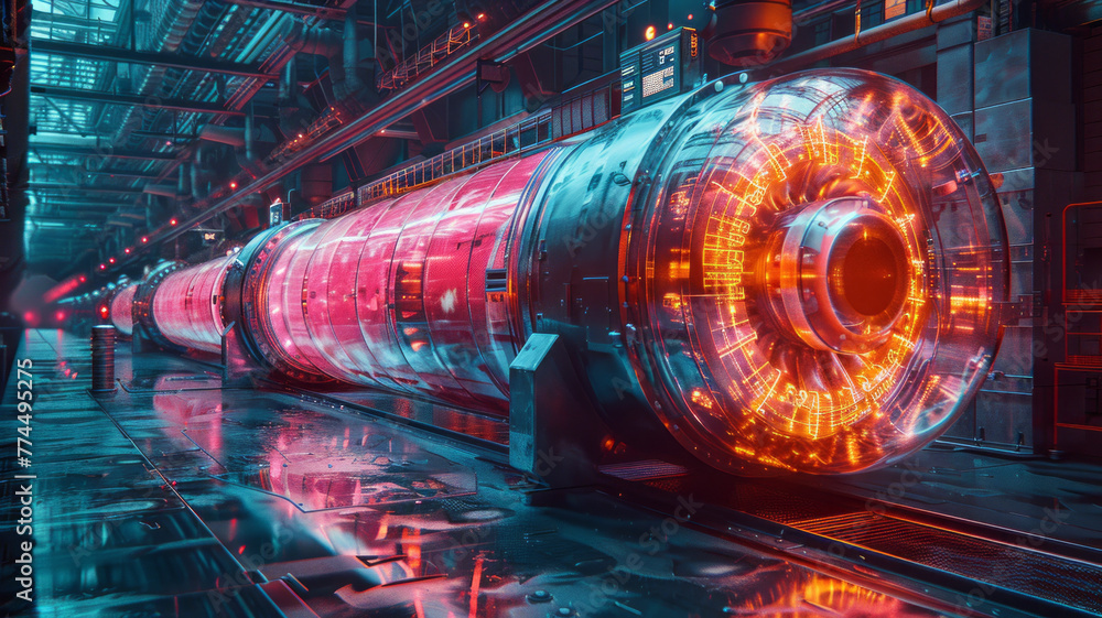 huge generator shown as a digital 3D image, hypermodern style,genearive ...