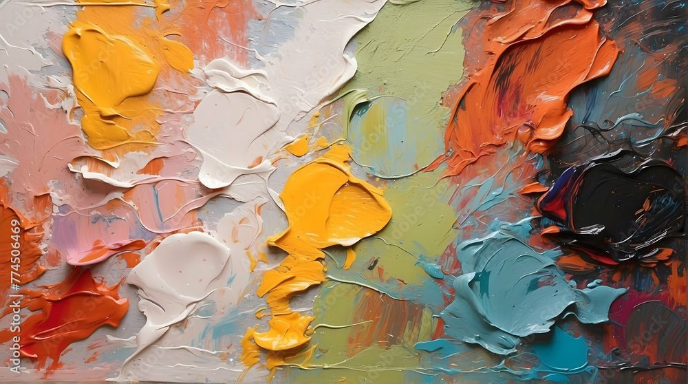 This image captures the beauty of an abstract oil painting with a ...