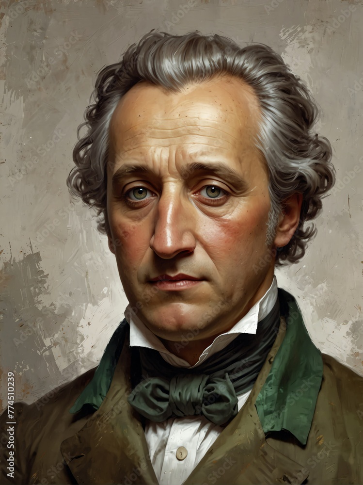 johann wolfgang von goethe portrait oil pallet knife paint painting on ...