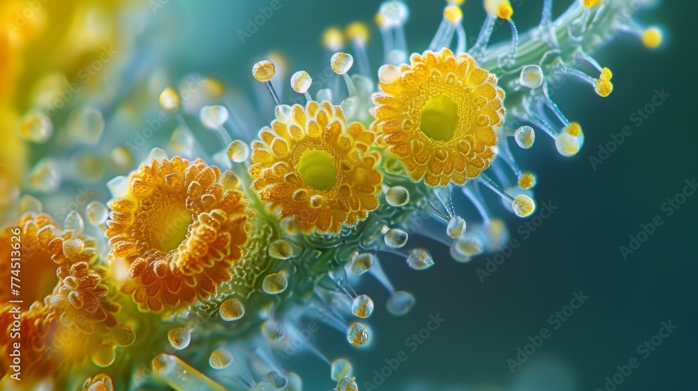 A closeup image of the tip of a growing pollen tube showing the ...