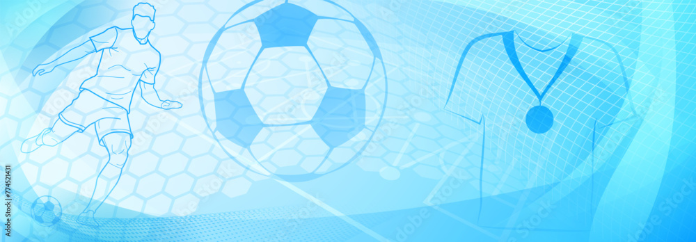 Football themed background in blue tones with abstract meshes and ...