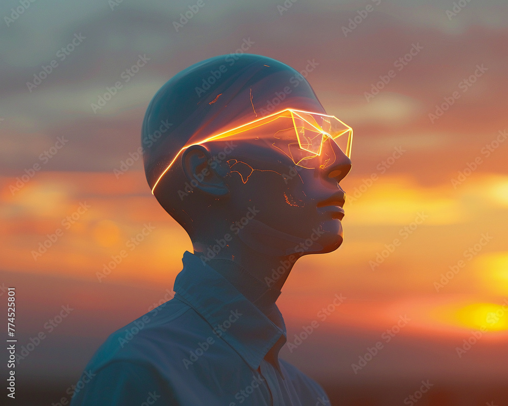 Enigmatic being, glowing aura, deciphering the enigmas of existence ...