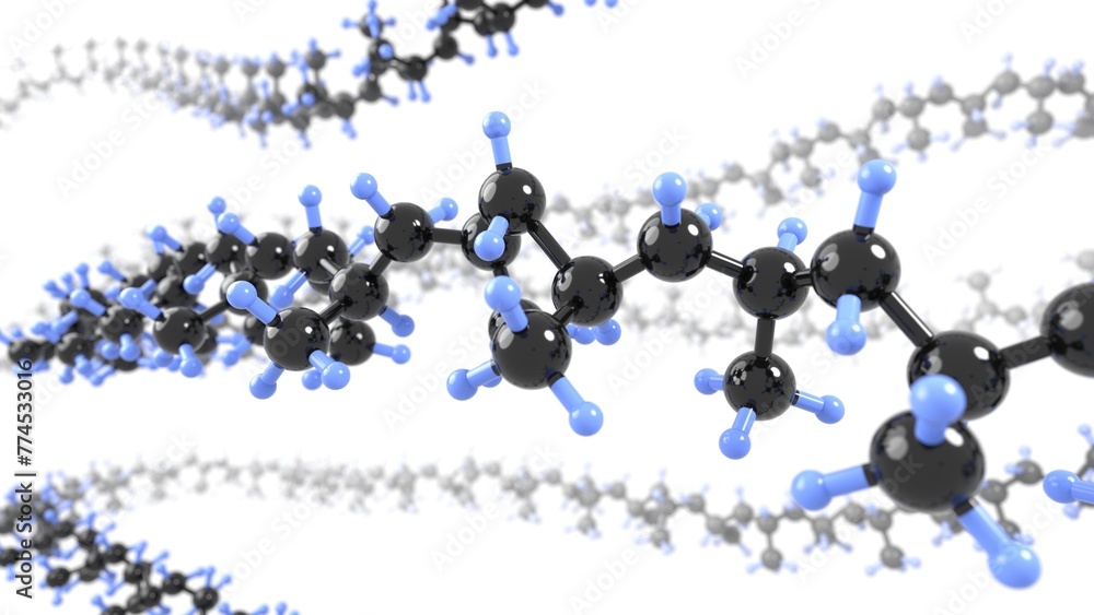 plastic polymer molecular structure 3d representation. Can be used to ...
