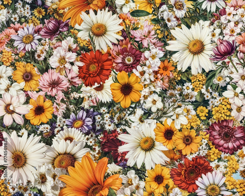 Seamless realistic spring floral pattern, textile fabric design ...