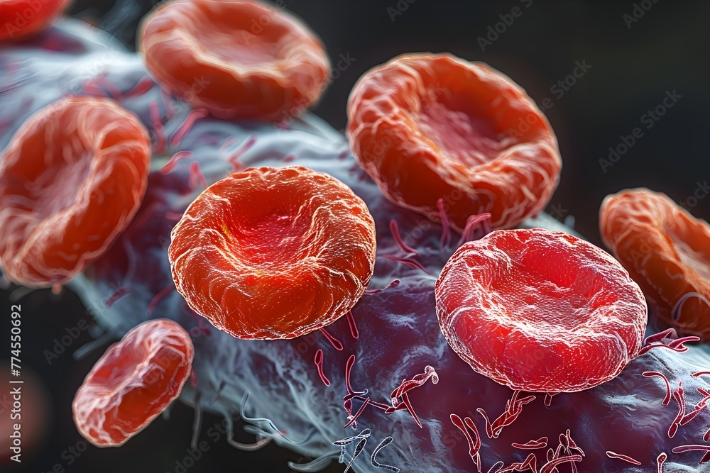 Red Blood Cells in a Blood Smear Captured with Futuristic Scanning ...