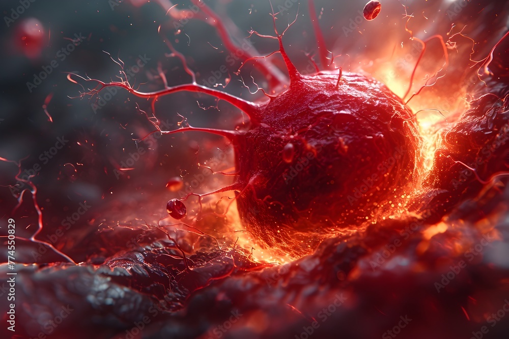 Dynamically Pulsating Red Blood Cell Traversing the Heart Chamber in ...