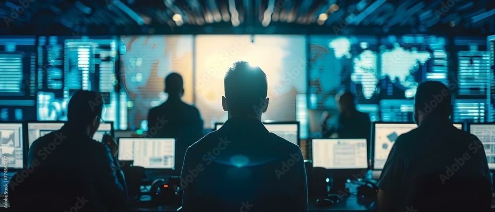Cybersecurity Discussion in a Futuristic Command Center with ... Cybersecurity Discussion in a Futuristic Command Center with ...