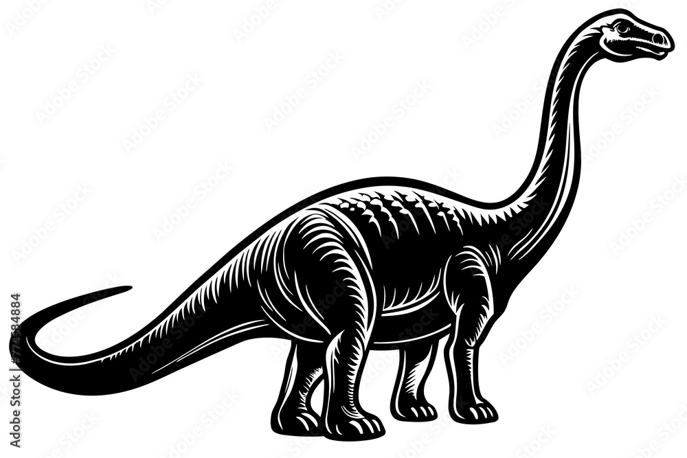 apatosaurus silhouette vector illustration Stock Vector | Adobe Stock