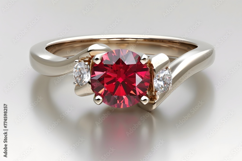 Elegant Red Ruby Ring Design Inspired by Bulgari and Cartier, Featuring ...