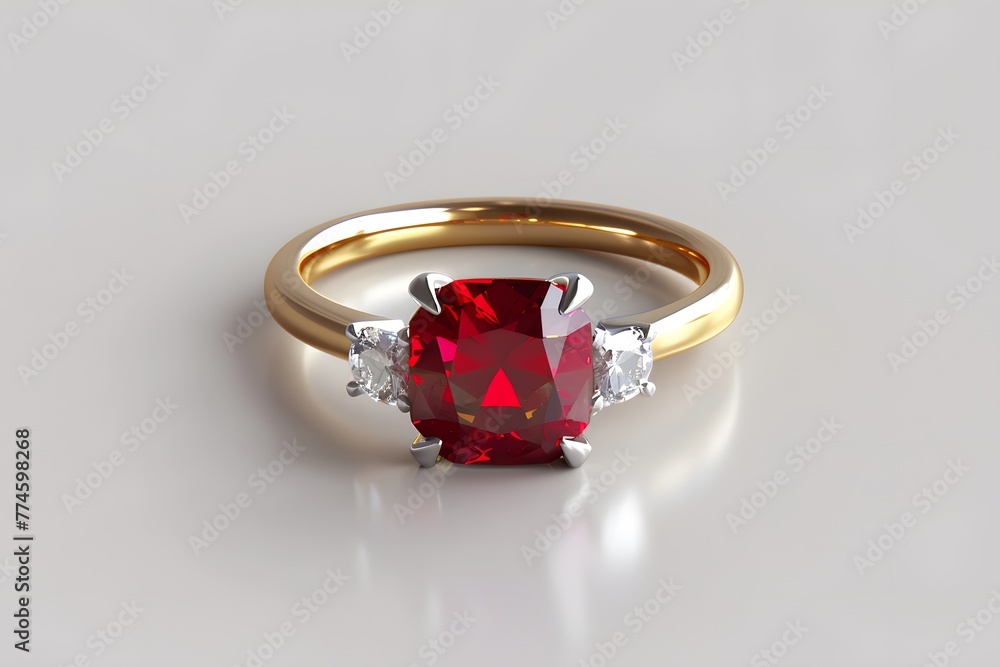 Elegant Red Ruby Ring Design Inspired by Bulgari and Cartier, Featuring ...