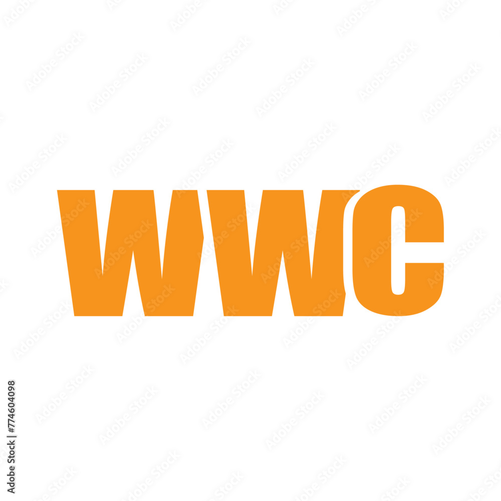 WWC letters negative space logo design. creative typography monogram ...
