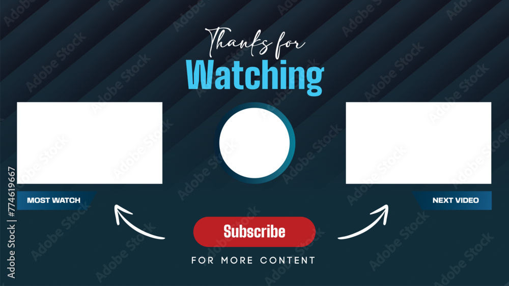 Thanks for watching, Youtube outro end card with a bubbling texture ...