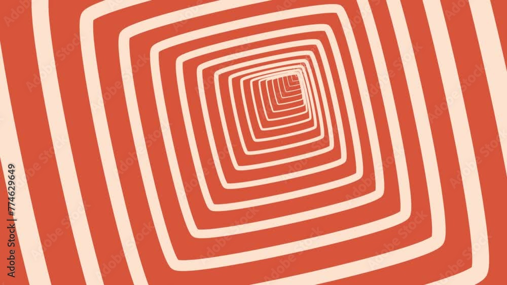 A mesmerizing red and white optical illusion in the form of a spiral ...
