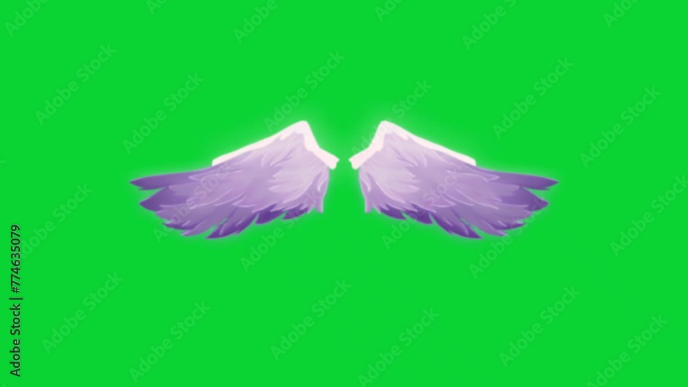 Real Angel wings icons, 3D Animation flying wings Video Green Screen ...