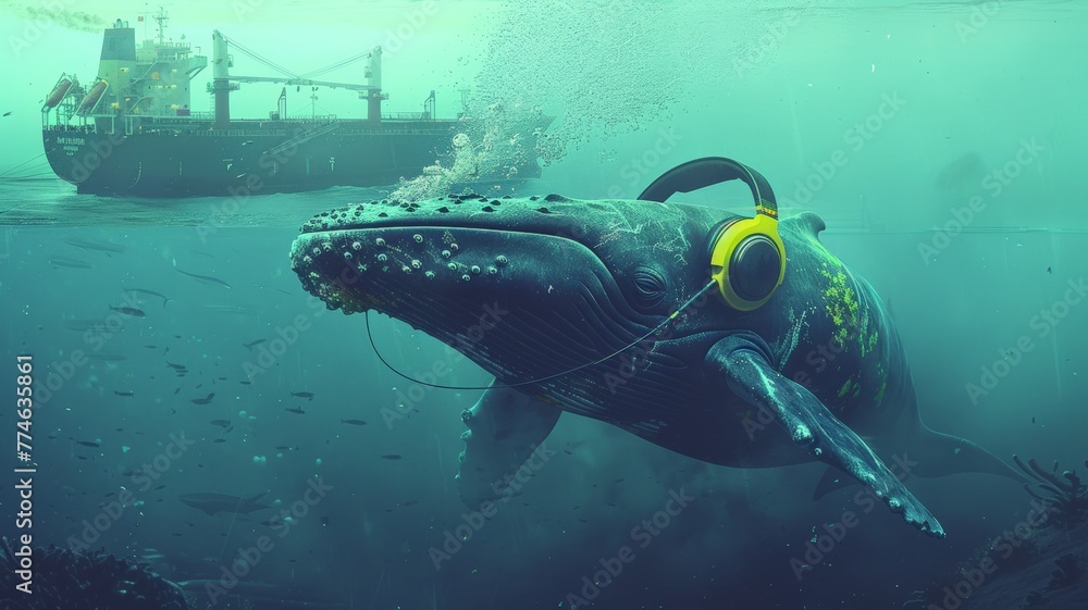 Ship noise pollution affects marine life. world ocean day world ...