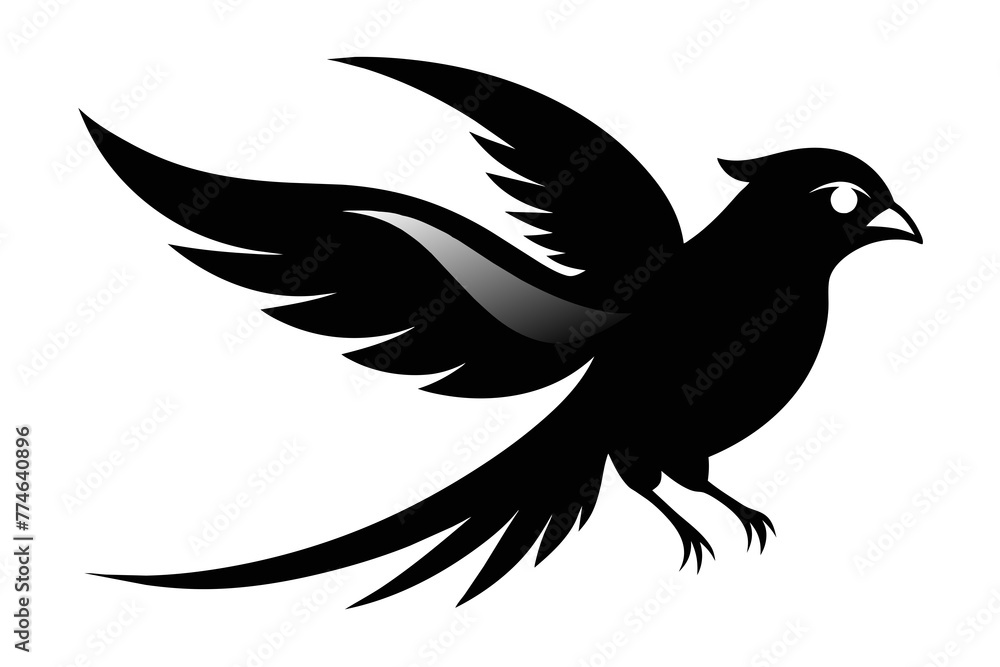 ilhouette image,mac bird,vector illustration,white background Stock ...