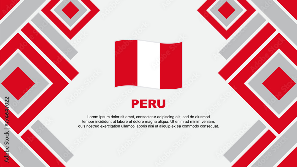 Peru Flag Abstract Background Design Template. Peru Independence Day ...