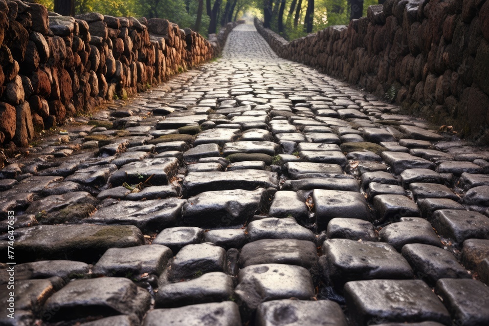 Historical road construction methods, Ancient Stones Historic Road, AI ...