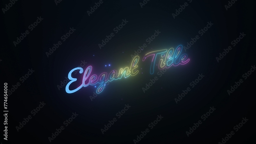 Elegant Colorful Shiny Text Title Reveal Stock Template | Adobe Stock