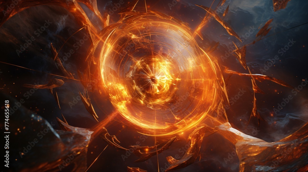 Abstract cosmos background showcases an interstellar catastrophe. A ...