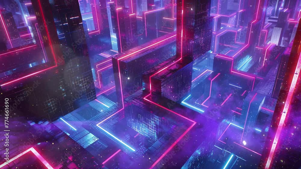 futuristic technology background . techno-dystopian maze adventure ...