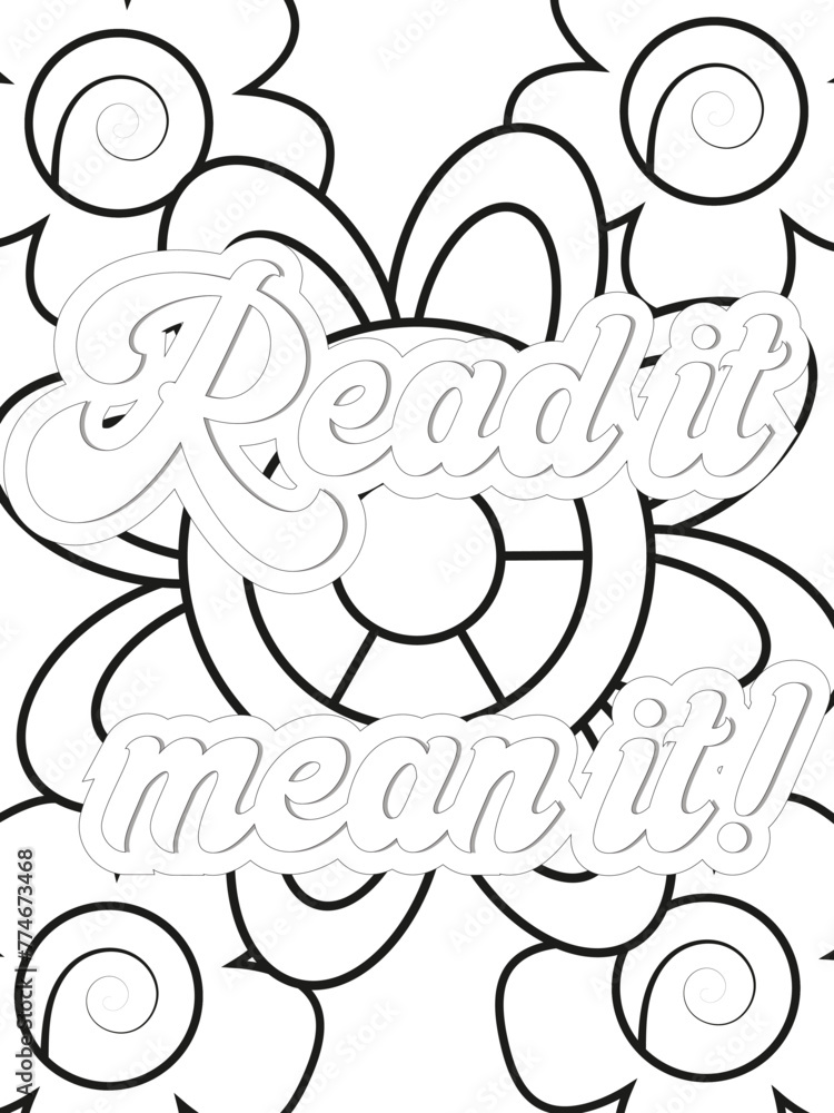 Keychain Quotes Flower Coloring Page Beautiful black and white ...