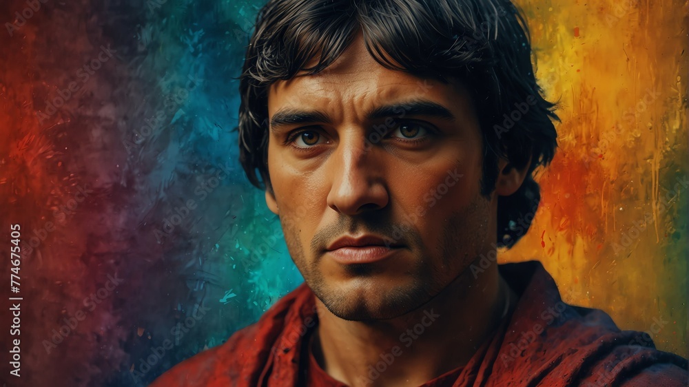 dante alighieri abstract portrait oil pallet knife paint painting on ...