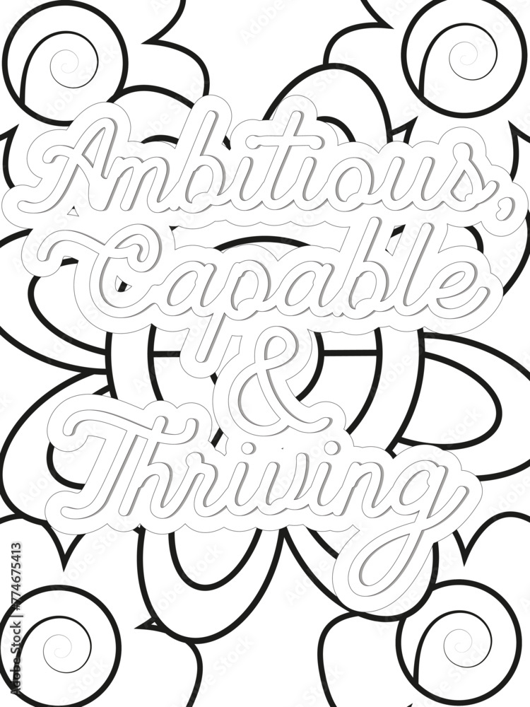 Keychain Quotes Flower Coloring Page Beautiful black and white ...