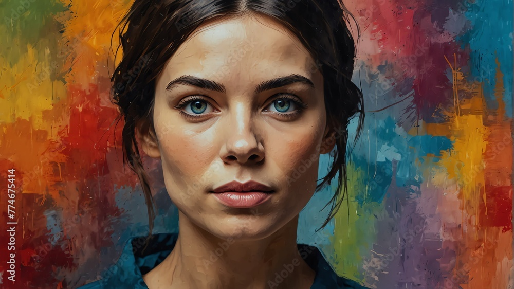 emily dickinson abstract portrait oil pallet knife paint painting on ...