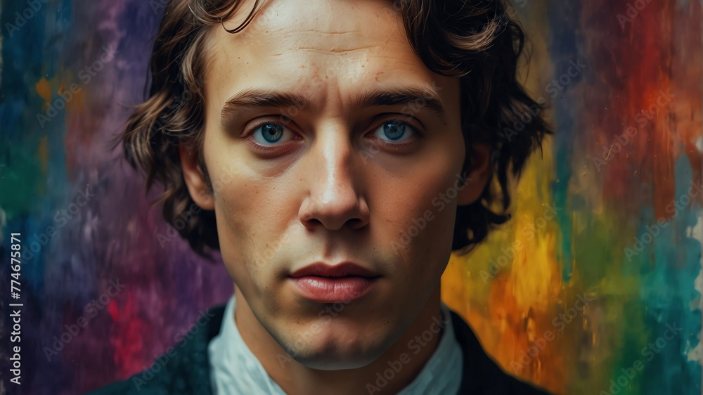 john keats abstract portrait oil pallet knife paint painting on canvas ...