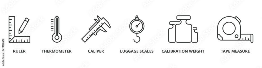 Measurement banner web icon vector illustration concept with icon of ...