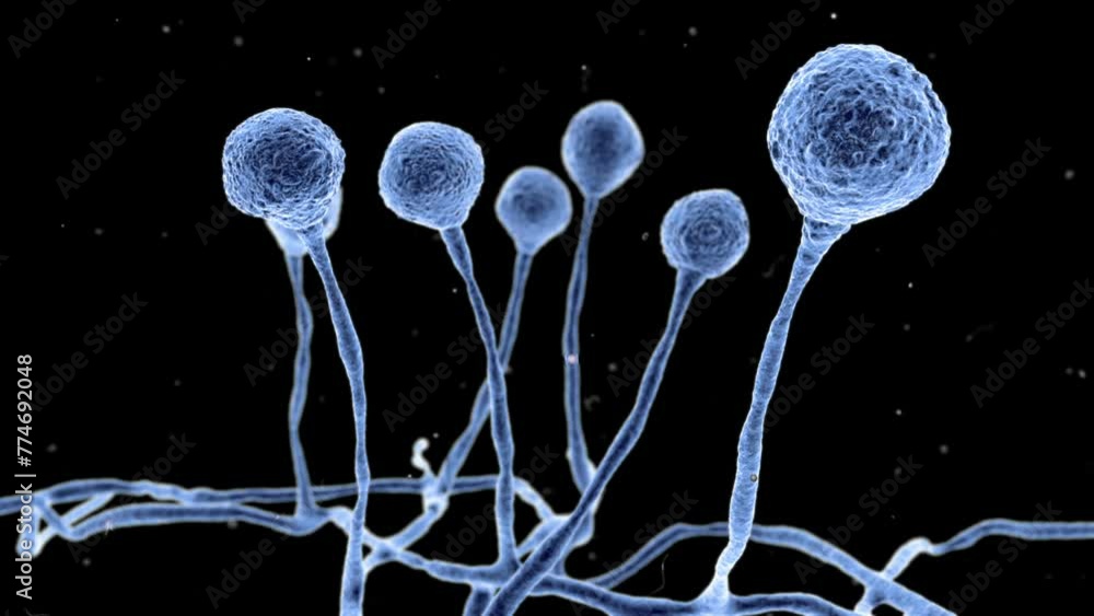 Animation showing Mucor mould, fungi that cause mucormycosis involving ...