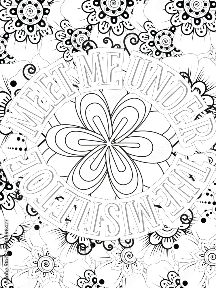 Keychain-Quotes Flower Coloring Page Beautiful black and white ...