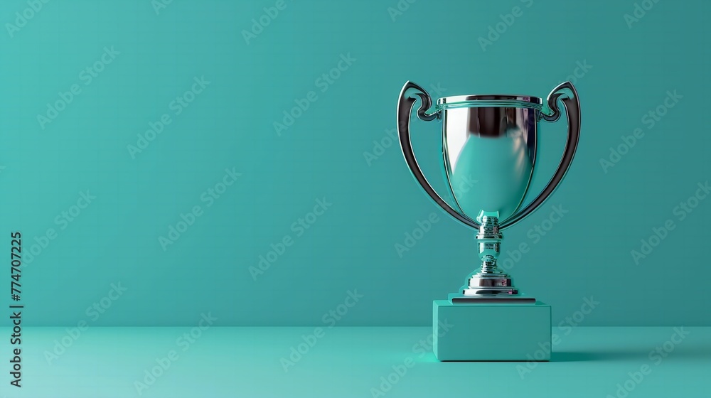 Silver trophy for achievement, award ceremony photo, victory symbol ...
