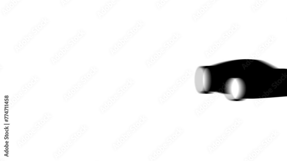 Animation set, sport car symbol. Animations: transparency, zooms ...