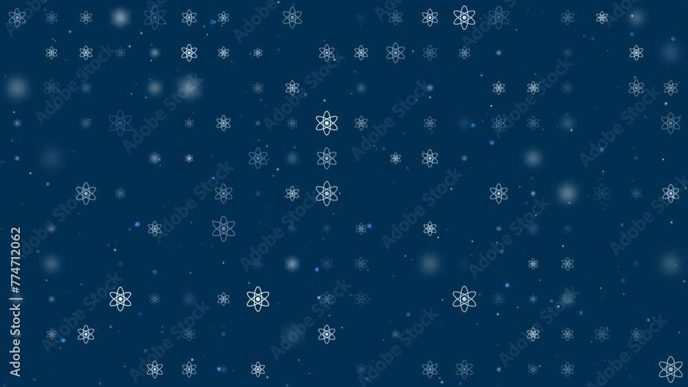 Template animation of evenly spaced atomic symbols of different sizes ...