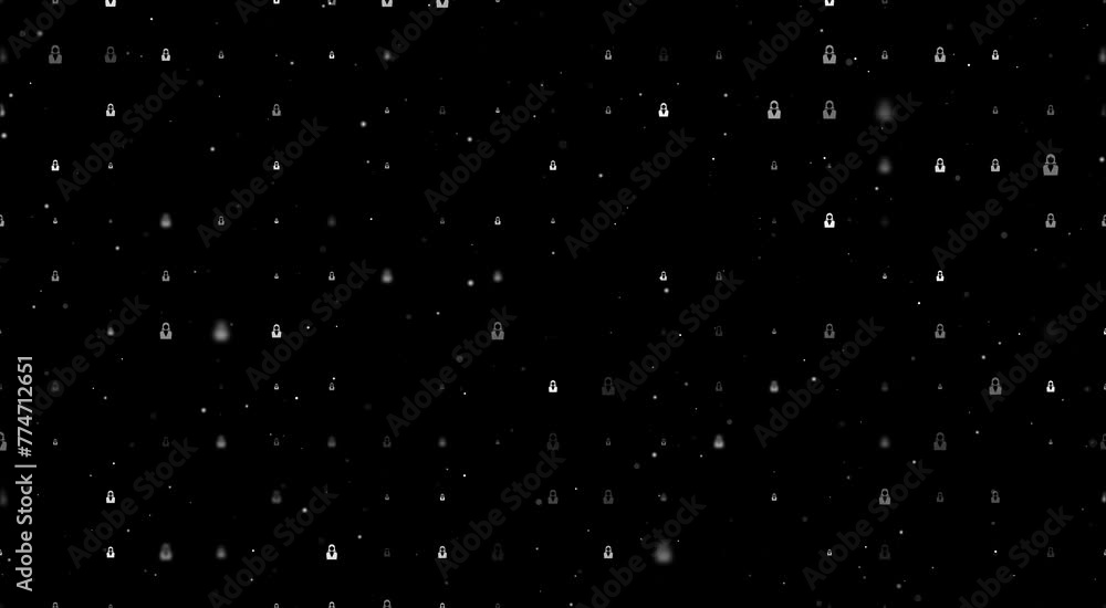 Template animation of evenly spaced business woman symbols of different ...