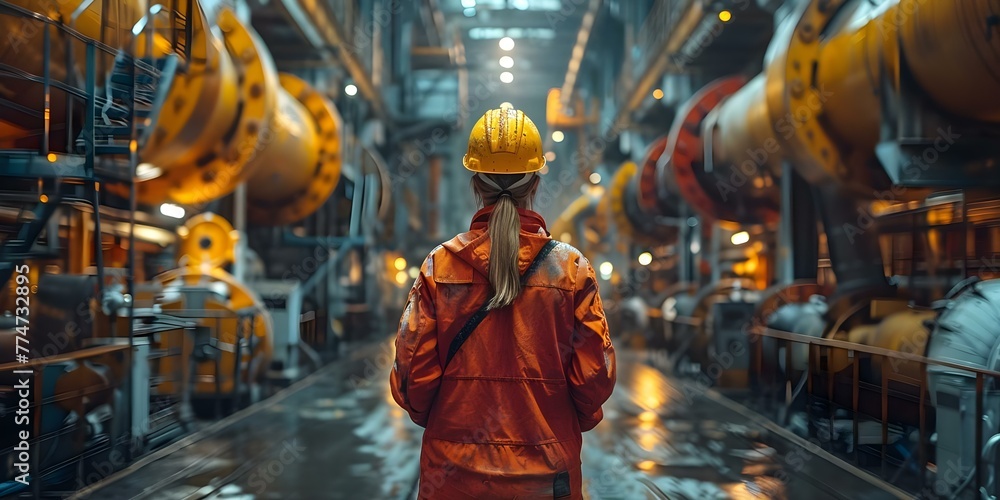 A worker in a pulp paper plant highlighting industrial safety and ...