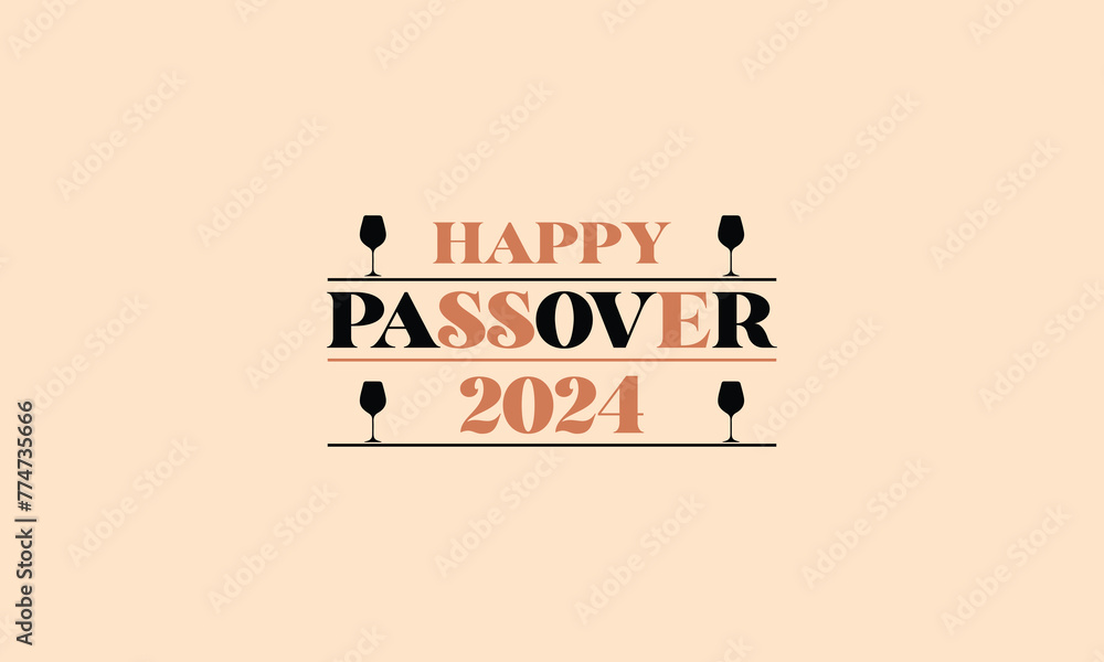 Celebrate Passover 2024 with Stunning Text Designs Stock Vector | Adobe ...