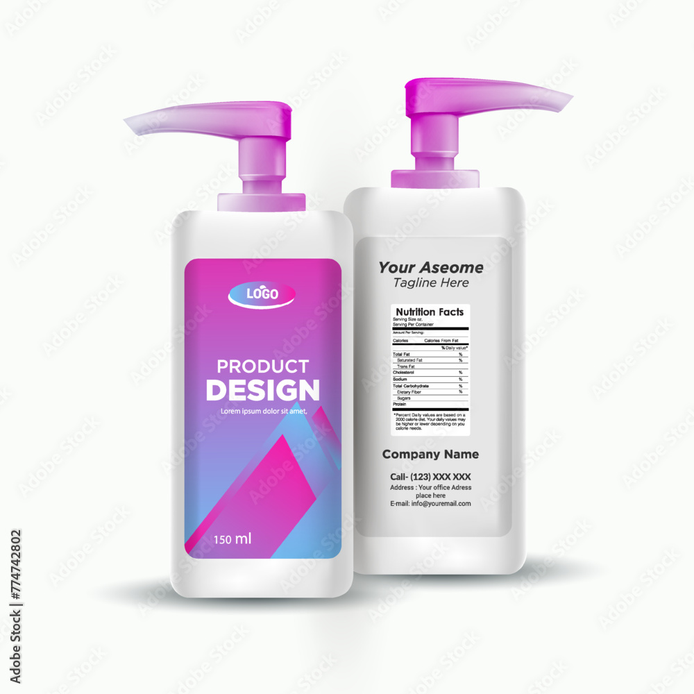 Design of the label of antibacterial liquid hand soap. Mockup of ...