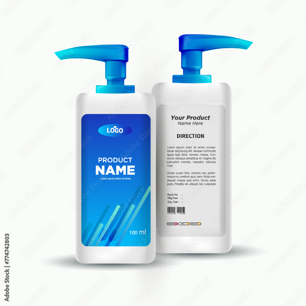 Design of the label of antibacterial liquid hand soap. Mockup of ...